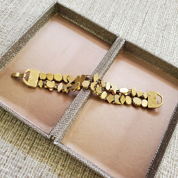 Carolee | Jewelry | Vintage Carolee Double Row Slide Charm Bracelet ...